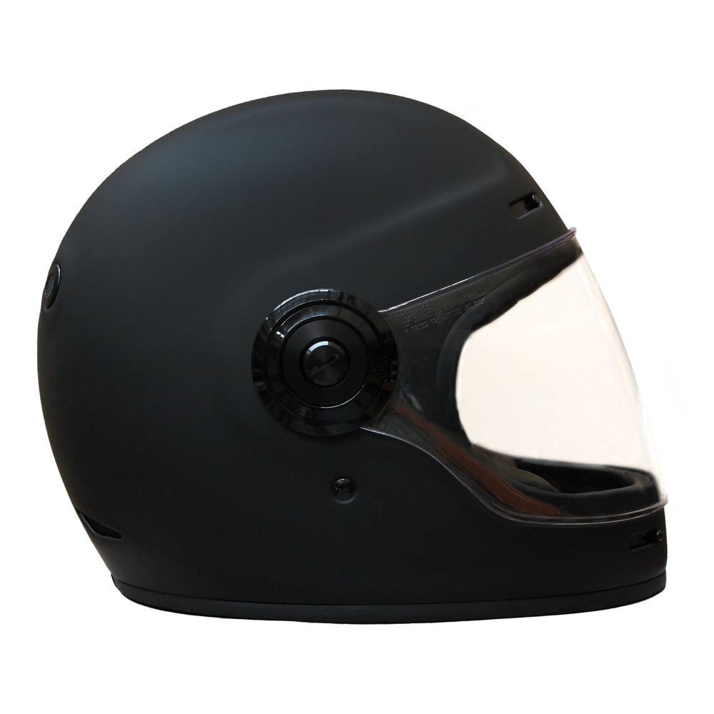 Johnny Reb | Lyell Full Face Helmet - Matte Black/Brown Lining