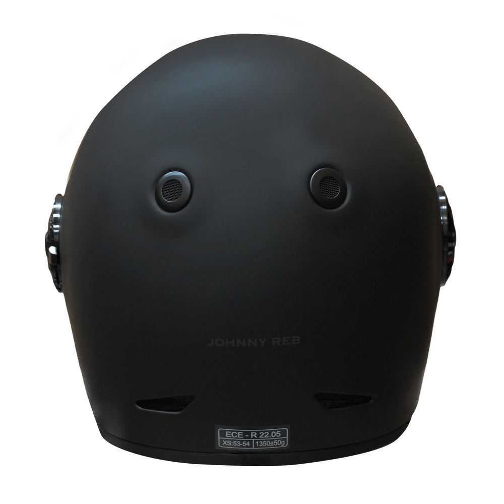 Johnny Reb | Lyell Full Face Helmet - Matte Black/Brown Lining